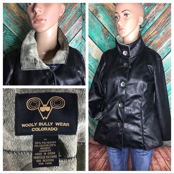 Wooly Bully Wear | Jackets & Coats | Wooly Bully Wear Black Faux ...
